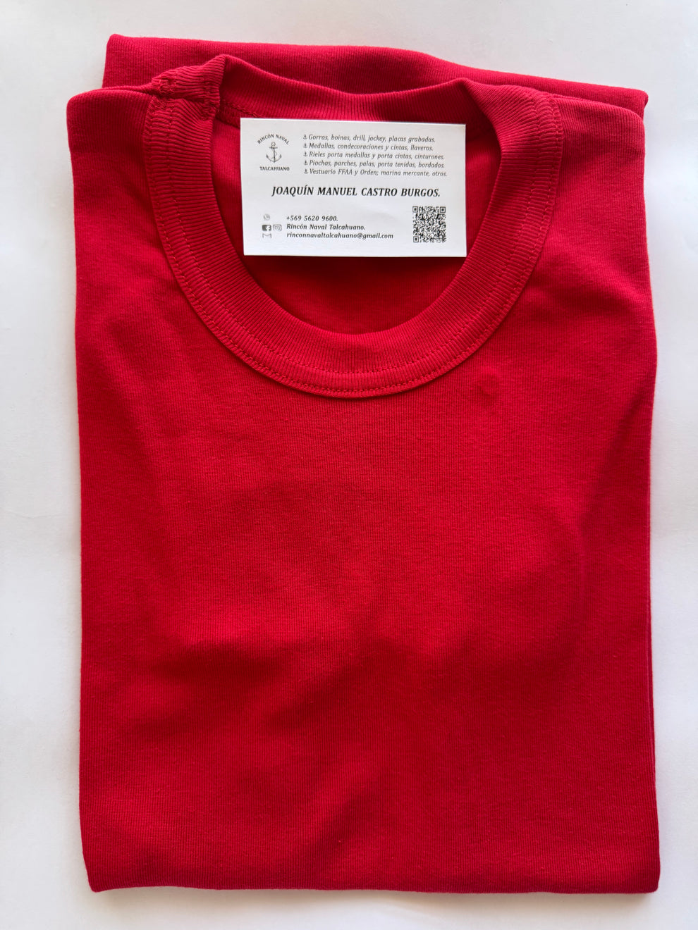 Polera roja 100 % algodón, manga en todas las tallas – Rincón Naval ...